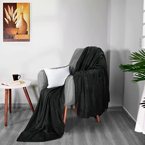 Utopia Bedding Fleece Blanket King Size Black Lightweight Fuzzy Soft Anti-Static Microfiber Bed Blanket (90x102 Inches)