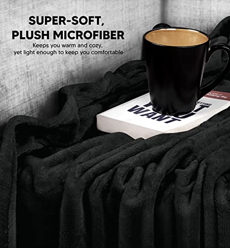 Utopia Bedding Fleece Blanket King Size Black Lightweight Fuzzy Soft Anti-Static Microfiber Bed Blanket (90x102 Inches)