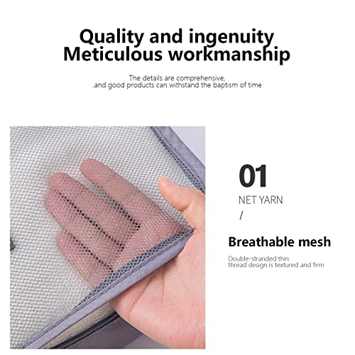7-Piece Storage Bag for Moving, Dormitory, Travel, Camping, Christmas Decoration, Packaging Supplies, Organizer's Handbag, Reusable and Sustainable Use (Gray)
