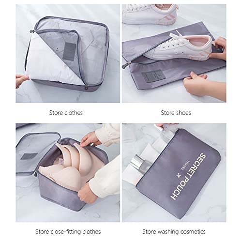 7-Piece Storage Bag for Moving, Dormitory, Travel, Camping, Christmas Decoration, Packaging Supplies, Organizer's Handbag, Reusable and Sustainable Use (Gray)