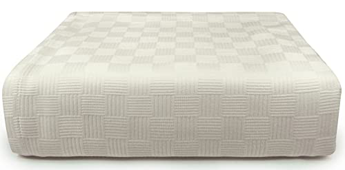 Maura All Season Bamboo Cotton Decorative Thermal Bed Blankets, Classic Basket Wave Breathable, Super Soft, Cozy Blanket and Perfect for Layering Any Bed. King Large Size 108βx 90β