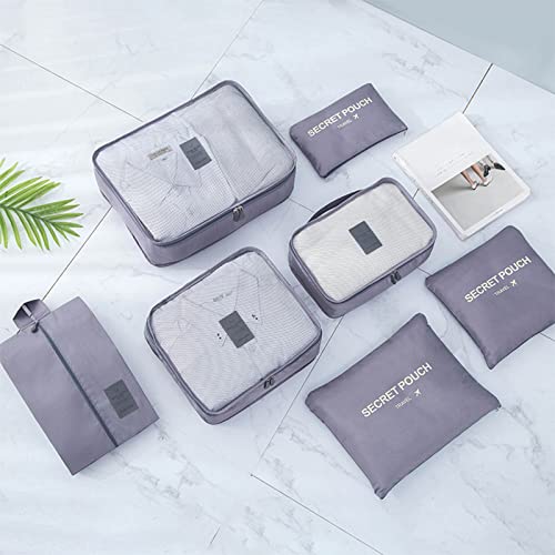 7-Piece Storage Bag for Moving, Dormitory, Travel, Camping, Christmas Decoration, Packaging Supplies, Organizer's Handbag, Reusable and Sustainable Use (Gray)