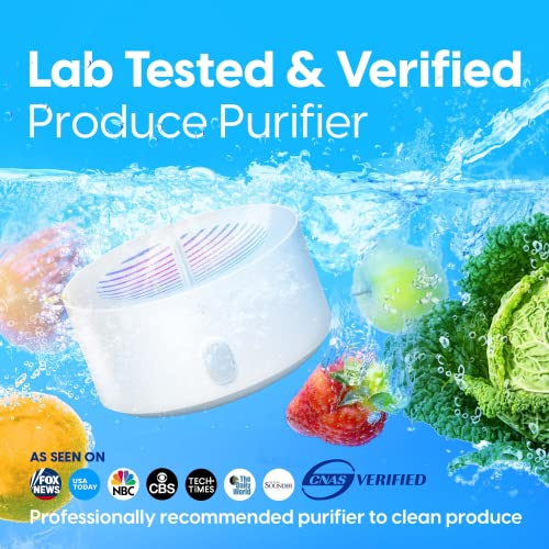 AquaPure Fruit and Vegetable Washing Machine, Kitchen Gadget, Cleans Fresh Produce Purifier, Waterproof and Easy-to-Clean Fruit and Vegetable Cleaner, USB-Rechargeable Produce Purifier 3.94 x 1.97 in
