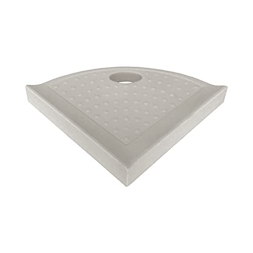 Questech Décor 8 Inch Corner Shower Shelf and 5 Inch Shower Caddy Foot Rest, Metro Flatback Wall Mounted Bathroom Shower Organizer, Gray Matte