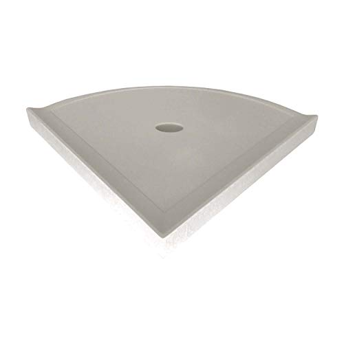 Questech Décor 8 Inch Corner Shower Shelf and 5 Inch Shower Caddy Foot Rest, Metro Flatback Wall Mounted Bathroom Shower Organizer, Gray Matte