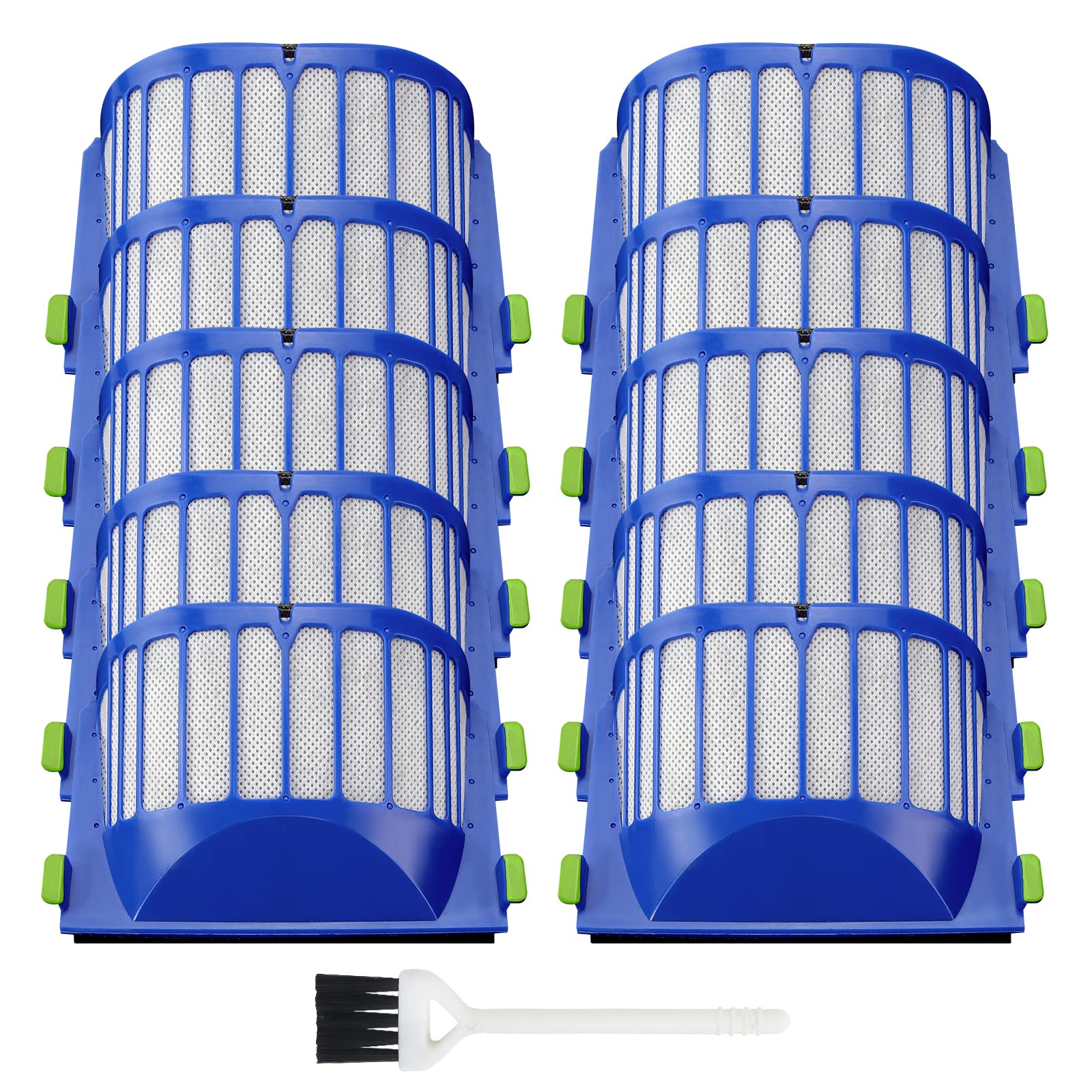 10 Pack Aero Vac Filter by Blutoget - Compatible for iRobot Roomba 500 & 600 Series 536 550 551 595 614 620 630 645 650 655 660 665 670 675 677 680 685 690 Vacuum Cleaner Accessories,with a brush