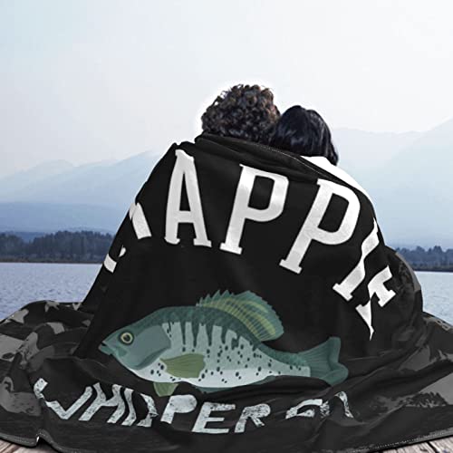 Crappie Whisperer Fishing Throw Blanket Ultra-Soft Micro Fleece Blanket Cozy Warm Suitable for Living Rooms Sofa 40"X30"
