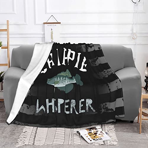 Crappie Whisperer Fishing Throw Blanket Ultra-Soft Micro Fleece Blanket Cozy Warm Suitable for Living Rooms Sofa 40"X30"