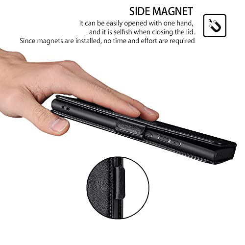 Fansipro Wallet Folio Case for Samsung Galaxy S9 Plus, Premium PU Leather Slim Fit Cover for Galaxy S9 Plus, 3 Card Slots, 1 Transparent Photo Frame Slot, Anti-Dirt, Black