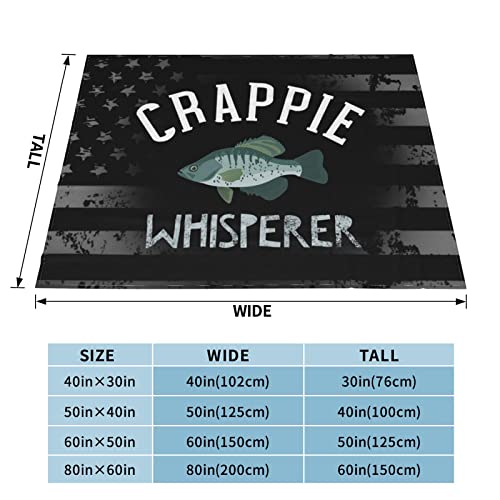 Crappie Whisperer Fishing Throw Blanket Ultra-Soft Micro Fleece Blanket Cozy Warm Suitable for Living Rooms Sofa 40"X30"