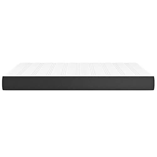 vidaXL Pocket Spring Bed Mattress Black 53.9"x74.8"x7.9" Full Faux Leather