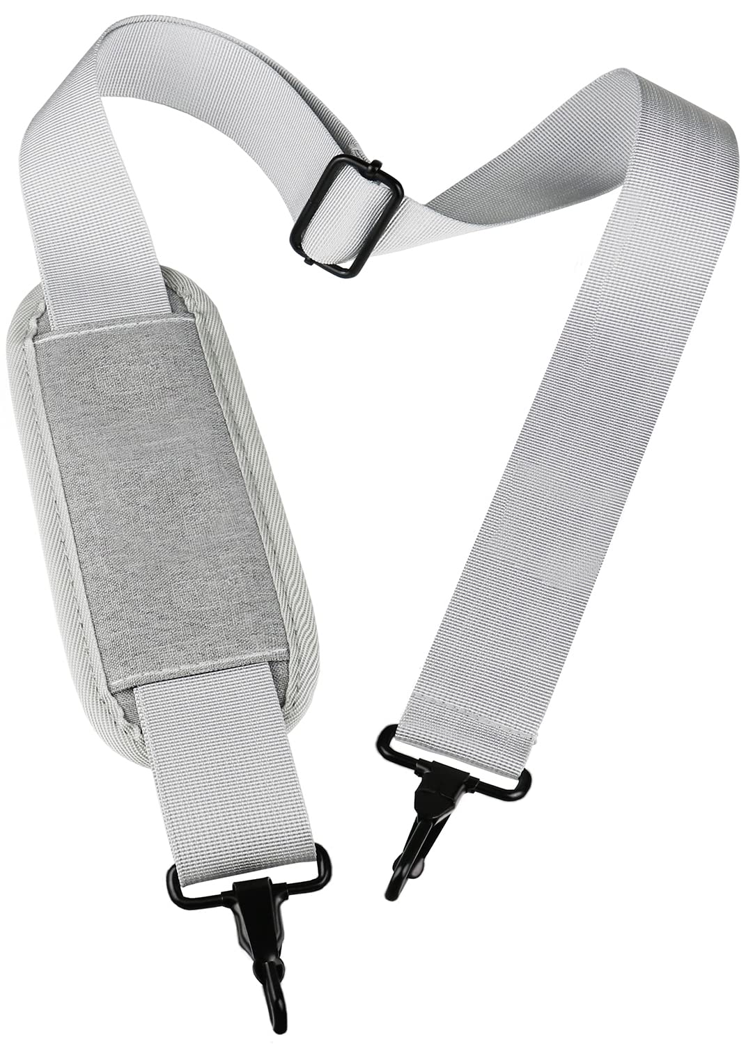 Shoulder Strap, Durable 55" Universal Replacement Laptop Shoulder Strap, Adjustable Comfortable Belt with Metal Hooks for Briefcase, Computer Messenger Bag, Laptop Case Luggage/Duffel/Camera, (Grey)