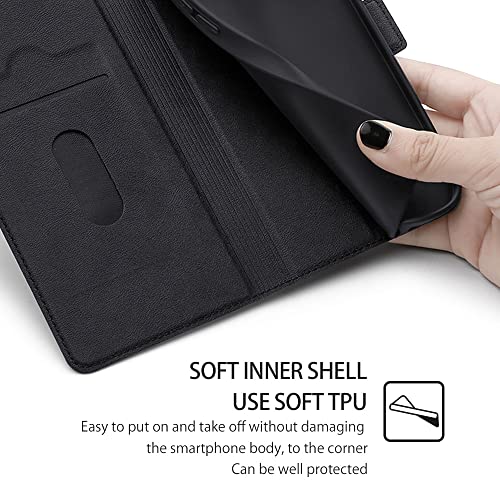 Fansipro Wallet Folio Case for Samsung Galaxy S9 Plus, Premium PU Leather Slim Fit Cover for Galaxy S9 Plus, 1 Card Slot, Handy, Black