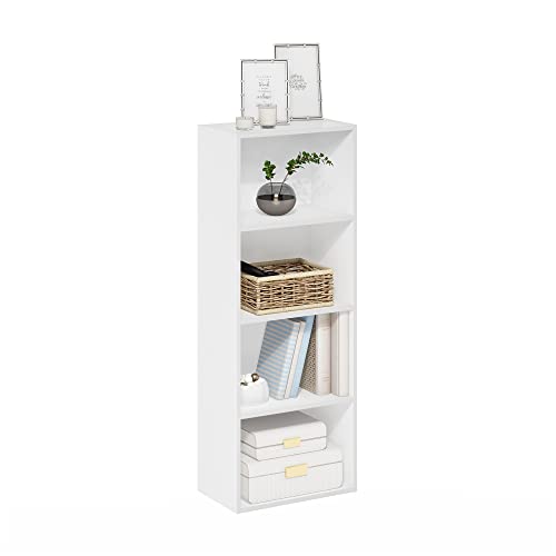 Furinno Luder Bookcase / Book / Storage, 4-Tier, White