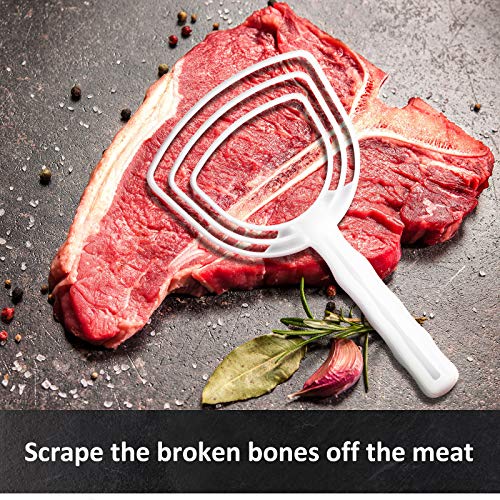 4 Pieces Meat Scraper Bone Dust Scraper Bone Scraper White Poly Scraper Bone Dust Remover Square Bone Dust Scraper Fish Scales Scraper for Kitchen Catering Kitchenware