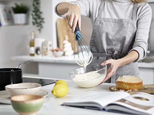 Joseph Joseph 981000 Twist Whisk 2-In-1 Collapsible Balloon and Flat Whisk Silicone Coated Steel Wire, Sky