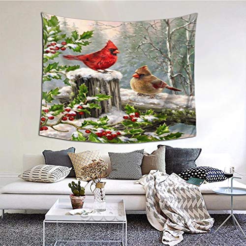 Blanket Red Christmas Birds Throw Blanket Ultra Soft Velvet Blanket Lightweight Bed Blanket Quilt Durable Home Decor Fleece Blanket Sofa Blanket Luxurious Carpet for Men Women Kids
