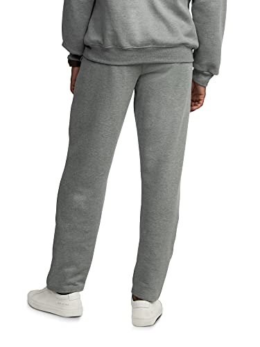 Fruit of the Loom Men's Eversoft Fleece Sweatpants with Pockets, Moisture Wicking & Breathable, Sizes S-4X, Grey Heather, Large