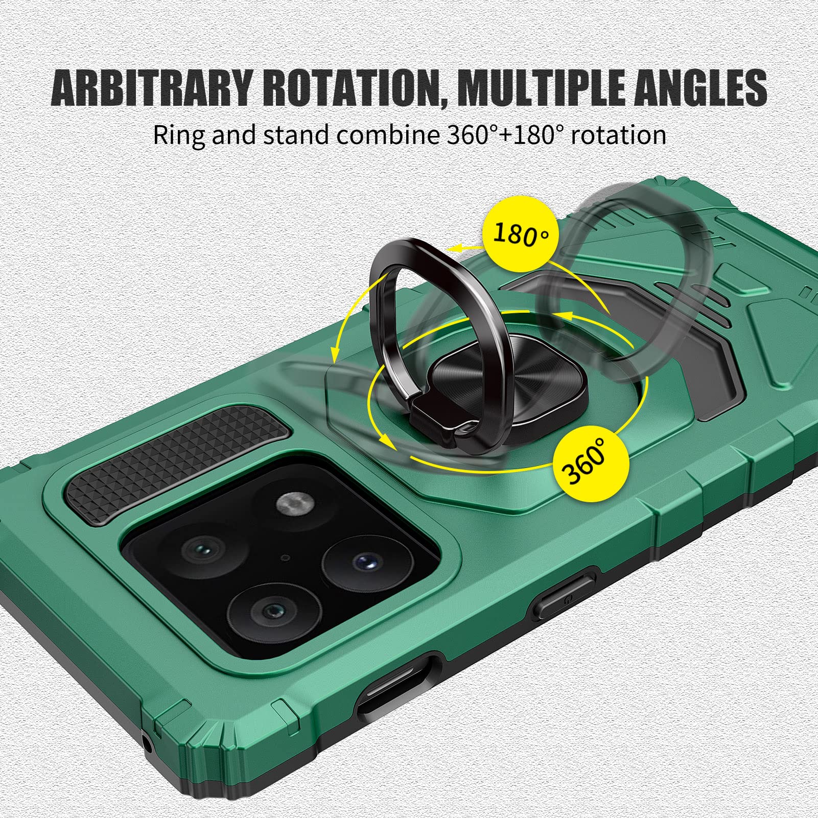 Ailiber Compatible with OnePlus 10 Pro Case, 1+ 10 Pro Case with Screen Protector, Ring Kickstand for Magnetic Car Mount, Heavy Duty Shockproof Protective Rugged Phone Cover for One Plus 10 Pro-Green