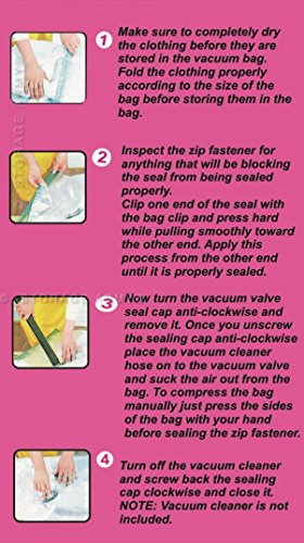 Storage Army [Pack of 5 XXLarge Storage Bags Sealed Compressed Vacuum Bag Save Storage Space Home Organizer & Travel Storage Saver Bags Protection Against Water | Odor | Mildew | Dust/Dirt | Insects