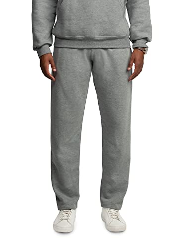 Fruit of the Loom Men's Eversoft Fleece Sweatpants with Pockets, Moisture Wicking & Breathable, Sizes S-4X, Grey Heather, Large