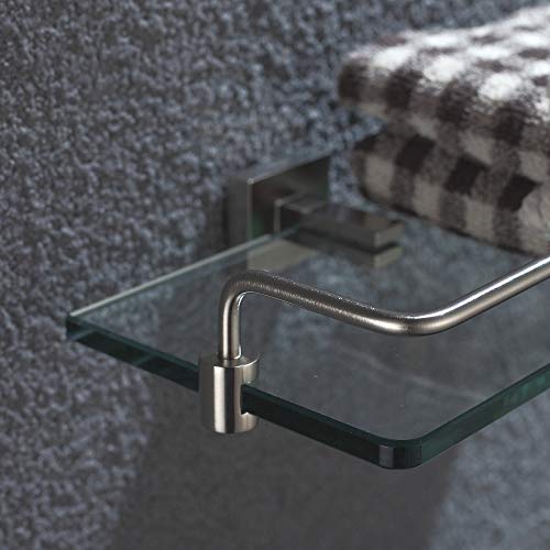 Aura Bathroom Accessories - Shelf with Railing Brushed Nickel