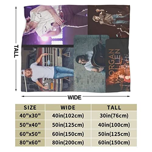 Morgan Wallen Photo Collage Blanket Super Soft Lightweight Warm Throw Blanket Flannel Blanket for Home Living Decor Sofa Couch Bed Bedroom Fans Gift 80x60 in