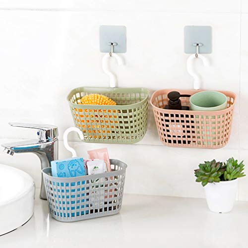 DOITOOL Shower sponge holder Caddy Basket Hanging Shower Caddy Plastic Shower Tote Bathroom Storage Organizer for Shampoo Conditioner Cosmetics Bath Toy Hair Supplies soap holder Green sink candy