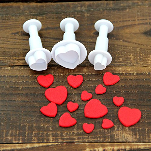 Cookie Cutters,Plunger Cutter Cake Decorating Supplies Fondant Molds,16 Pcs,Heart/Square/Oval/Circular/Star,White,Dadam