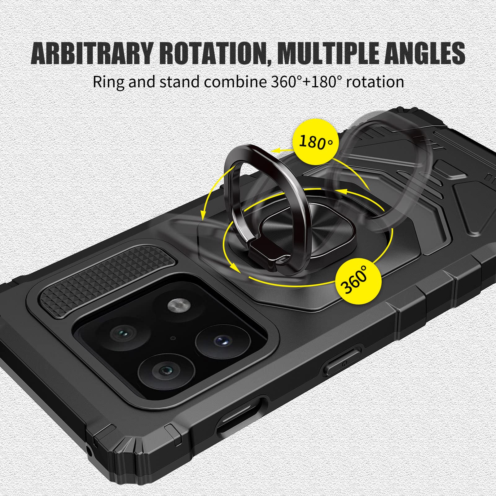 Ailiber Compatible with OnePlus 10 Pro Case, 1+ 10 Pro Case with Screen Protector, Ring Kickstand for Magnetic Car Mount, Heavy Duty Shockproof Protective Rugged Phone Cover for One Plus 10 Pro-Black