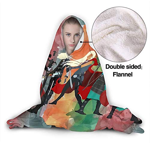 Hooded Blanket Throne of Glass Series Watercolor Comfortable Throw Blankets Suitable for Sofa Blankets for Adults and Children, Bed Blankets 80" X60