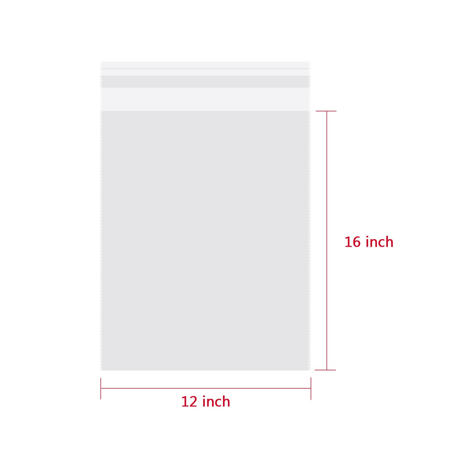 Volanic 50 PCS 12X16 Inch Clear Plastic Packaging Bags Thick Self Sealing OPP Cello Bag for Gift Wrappers