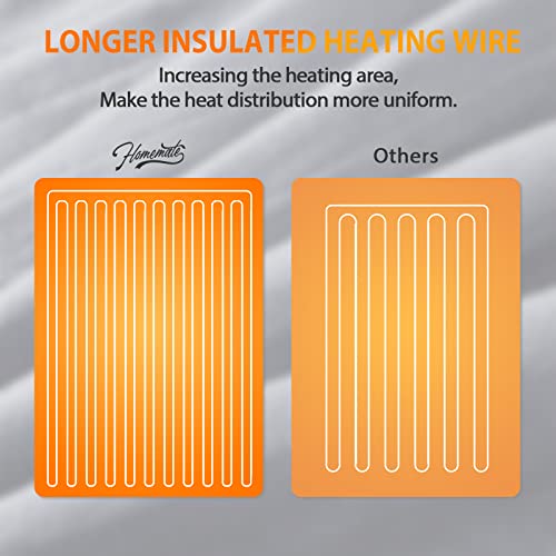 HomeMate Electric Heated Blanket Dual Controller King Size 100"x 90" Beige,5 Heating Levels Fast Heating,10 Hours Auto Off, Heat Blanket Over-Heated Protection Double Soft Flannel,ETL Certified