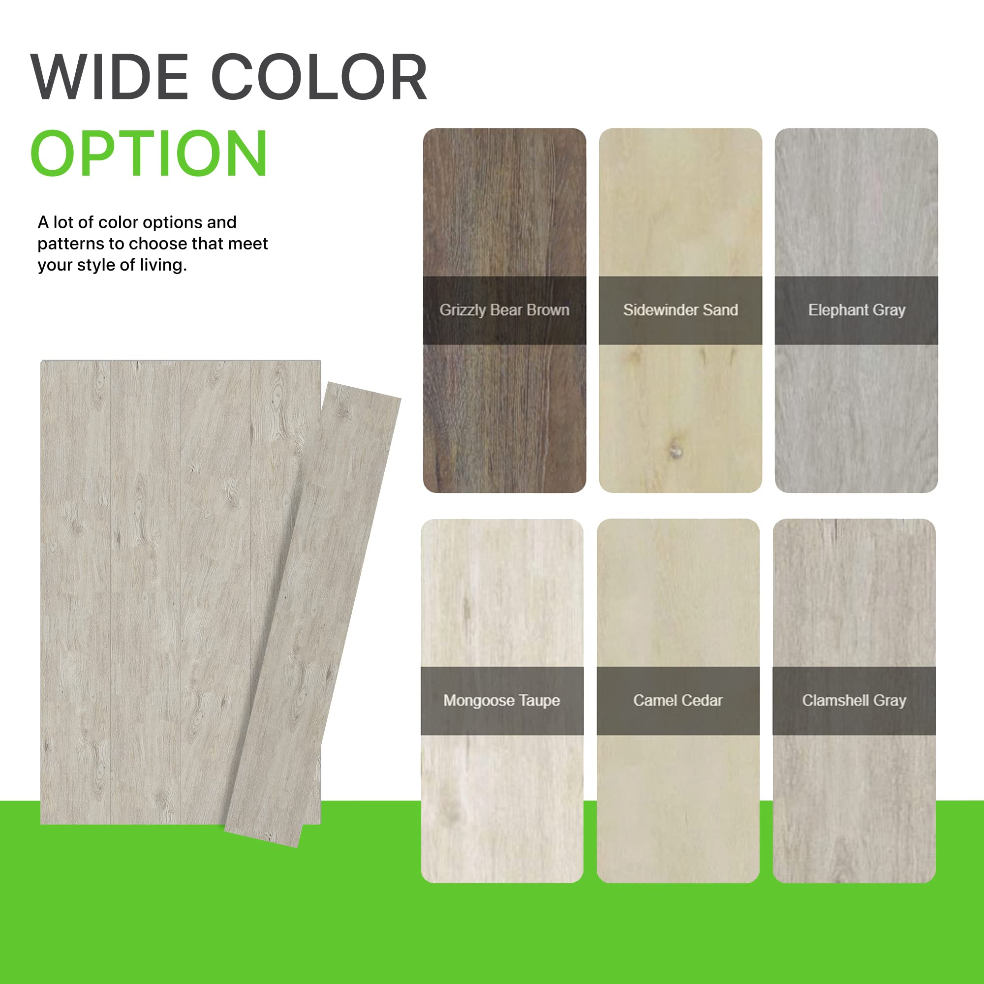 NewTechWood - EverLux Flooring, SPC Vinyl Plank Flooring, Home Decor Bedroom Interlocking Deck Planks, Planet-Conscious Room Flooring, Clamshell Gray, 8.75 x 72 inches, Set of 4 - Sample