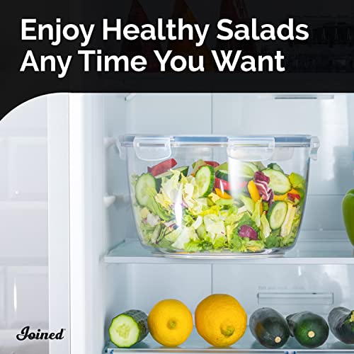 Joined Salad Spinner with Storage Lid, Drain, Bowl, and Colander - Quick and Easy Multi-Use Lettuce Spinner, Vegetable Dryer, Fruit Washer, Pasta and Fries Spinner - 3.7 Qt