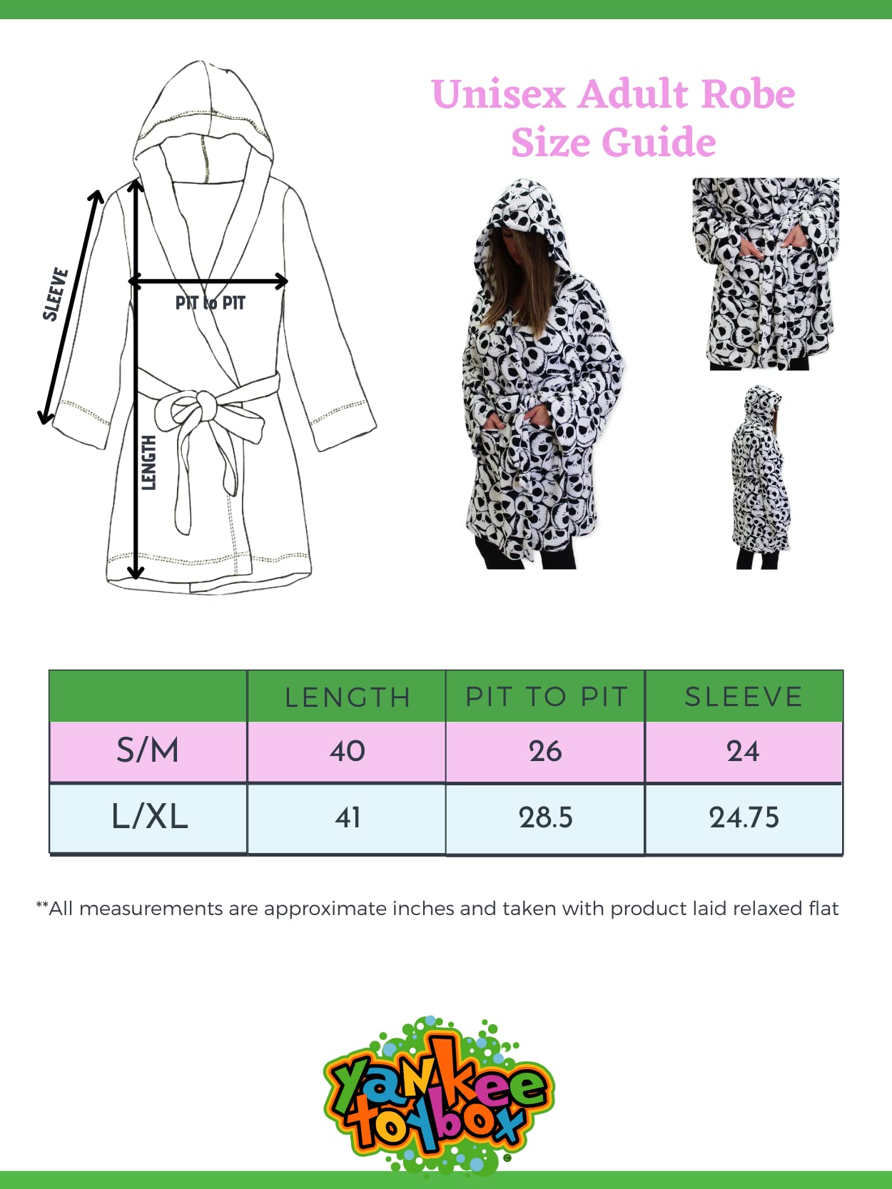 The Nightmare Before Christmas Jack Skellington Adult Plush Hooded Fleece Robe (Small/Medium, White)