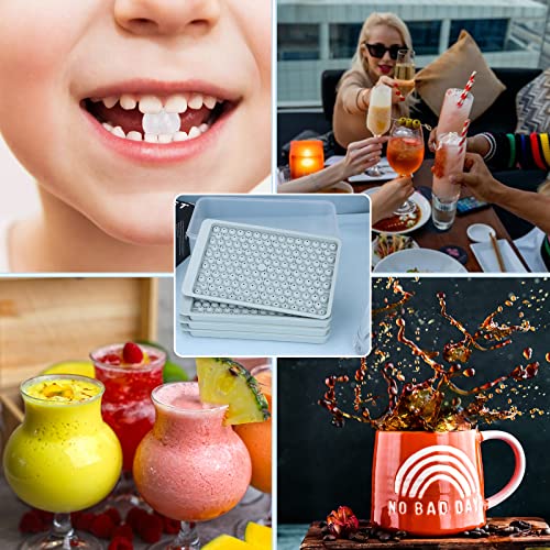 Miaowoof Mini Ice Cube Trays, Easy Release 0.6in Small Ice Maker for Freezer, 160x4 PCS Ice Ball Mold with Bin & Ice Scoop, Tiny Ice Cube Tray Crushed Ice for Chilling Drinks Coffee Juice Cocktail
