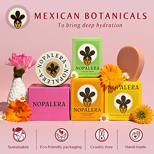 Nopalera Mandarina Cactus Flower Exfoliant - Face & Body Scrub, 3-in-1 Cleanser, & Moisturizer, Vegan, Cruelty-Free, Natural Citrus Scent, Dye Free, 6 oz.