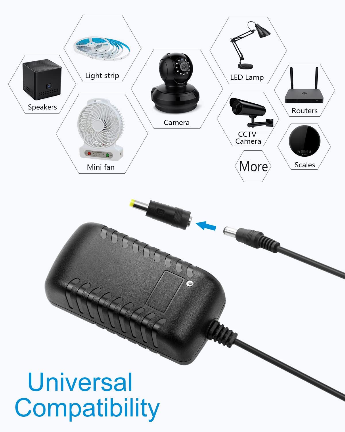 ALITOVE 24V 1A Power Supply Adapter DC 24 Volt 24W 1000mA 800mA 650mA 500A Power Converter Transformer with 5.5x2.5 5.5x2.1 5.5x3.0 5.5x1.7 4.8x1.7 4.0x1.7 3.5x1.35 3.0x1.1 2.5x0.7 6.3x3.0 10 Tips