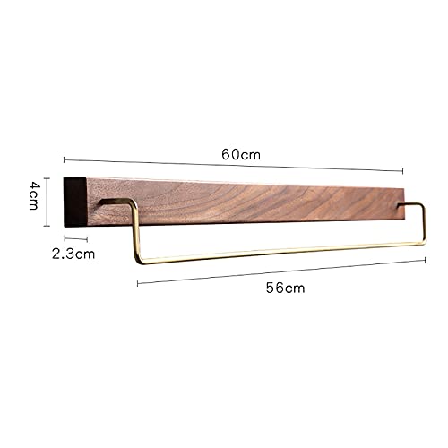 Wall-Mounted Towel Rack, Towel Bar Punch-Free Bathroom Shelf Solid Wood Retro Towel Bar, for Bathroom Bedroom
