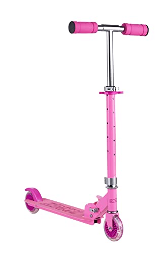 Voyager 2 Wheel Kick Scooter with Light Up Wheels and T-bar – Foldable, Non-Slip Deck, Comfortable & Smooth Ride