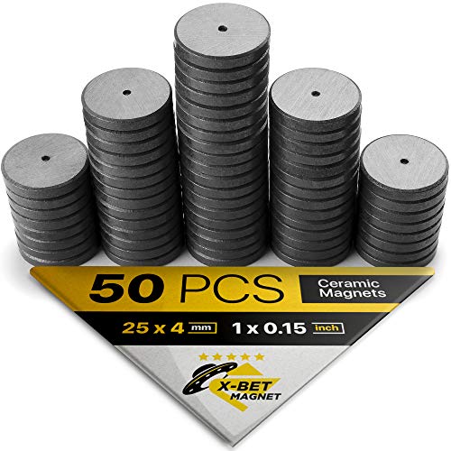 X-bet MAGNET 50 pcs Craft Magnets! Alnico Magnets 1 Inch (25mm) - Round Disc Magnets for DIY, Craft Hobbies, Science & School Projects â Bulk lot of Tiny Ceramic Magnets