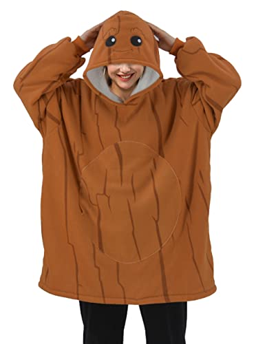 Wearable Blanket Sweatshirt Sherpa Oversized Hoodie TV-Blanket with Sleeves and Pockets for Adults Men Women Teens One Size Fits All