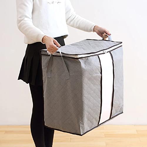 GUAGLL Quilt Storage Bag Non-Woven Foldable Window Handle Storage Bag for Clothes Quilt Toys