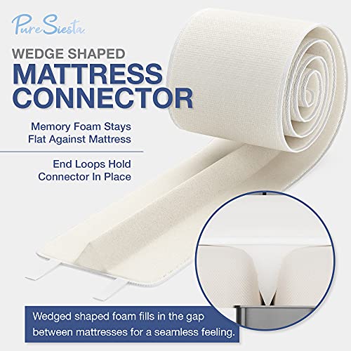 Pure Siesta Bed Bridge | Twin to King Bed Converter Kit | Split King Gap Filler for Adjustable Bed | Bed Gap Filler with Adjustable Strap and Storage Bag
