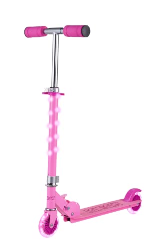 Voyager 2 Wheel Kick Scooter with Light Up Wheels and T-bar ā Foldable, Non-Slip Deck, Comfortable & Smooth Ride