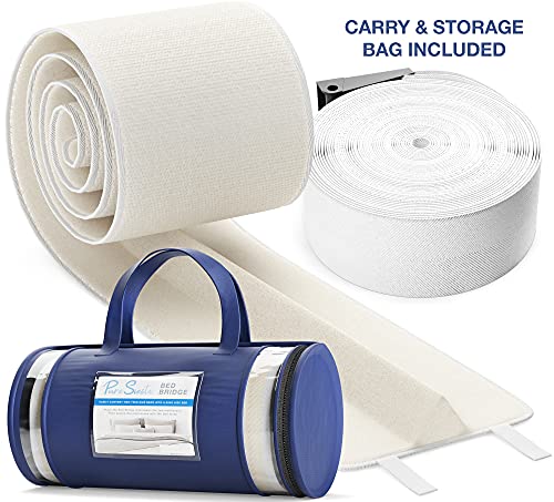 Pure Siesta Bed Bridge | Twin to King Bed Converter Kit | Split King Gap Filler for Adjustable Bed | Bed Gap Filler with Adjustable Strap and Storage Bag