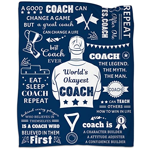 NIAXAYER Coach Gifts for Men Best Coach, Cheer Coach Gifts, Coach Appreciation Gift Flannel Throw Blanket 60"×50"