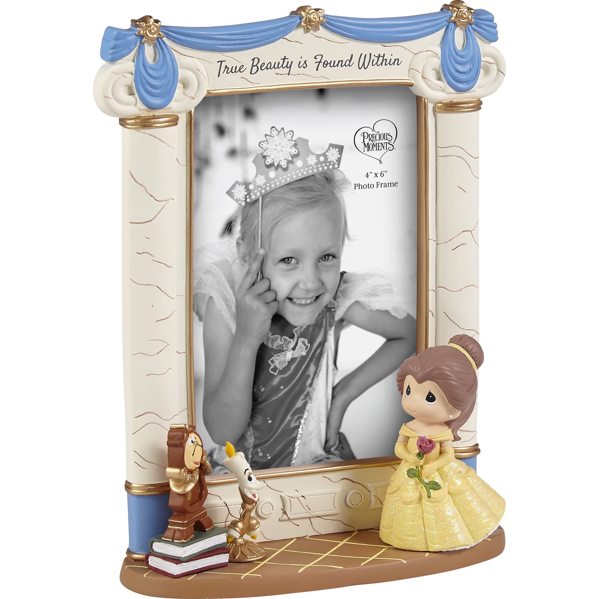 Precious Moments 213407 Disney Belle True Beauty is Found Within Resin/Glass Photo Frame