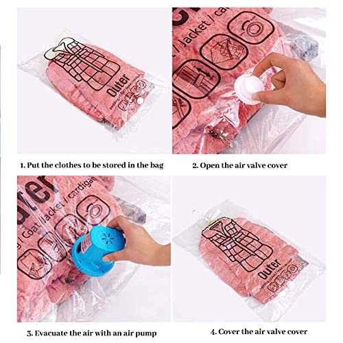 Kudias Vacuum Storage Bags, Hanging Vacuum Storage Bags, Space Saver Vacuum Storage Bags, Large Vacuum Storage Bags for Clothes (5pcs L)